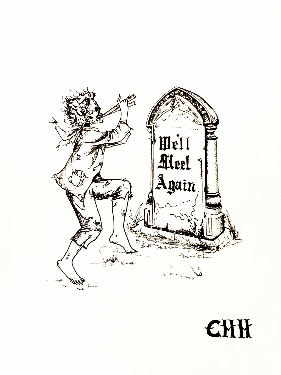 Tattoo Inspired ART Original Ink Drawing by CHH Artist Death - Etsy