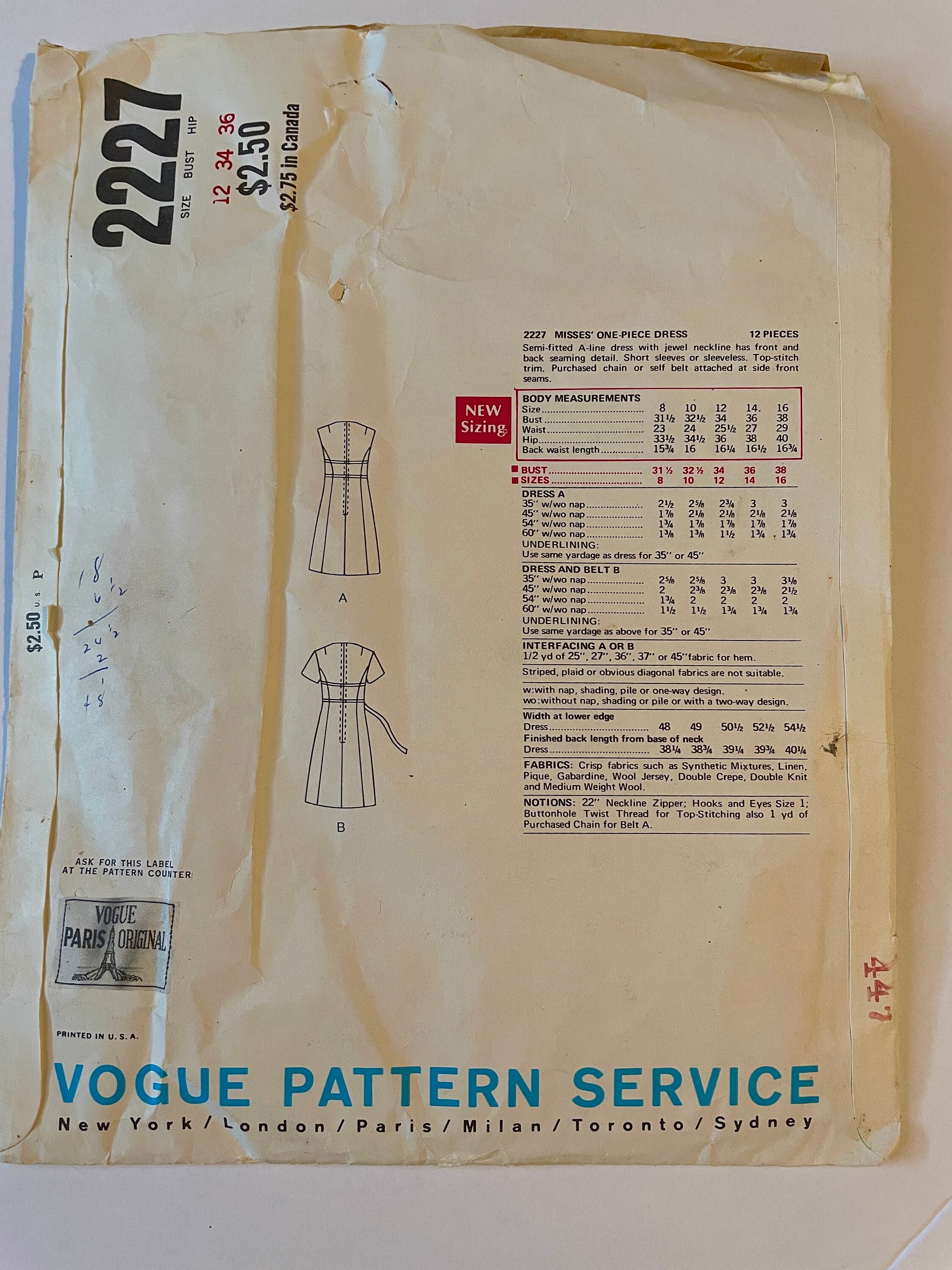 Vintage Vogue Paris Original Pierre Balmain Pattern - Etsy