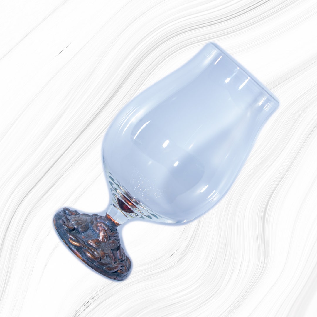 Handblown Chalice Glass Chalice Ocean Themed Glass Art Electroformed ...