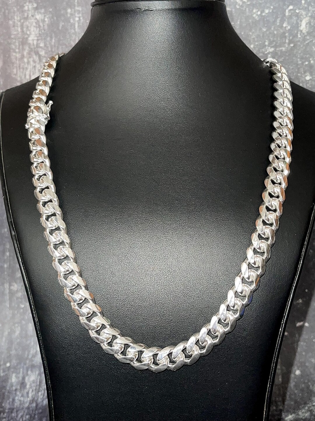 12mm 24" Miami Cuban Link Chain - Sterling Silver - Handmade in Italy ...