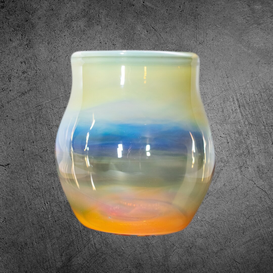 Stemless Wine Glass - Glass Tumbler - Silver Fume Glass - 24k Gold ...