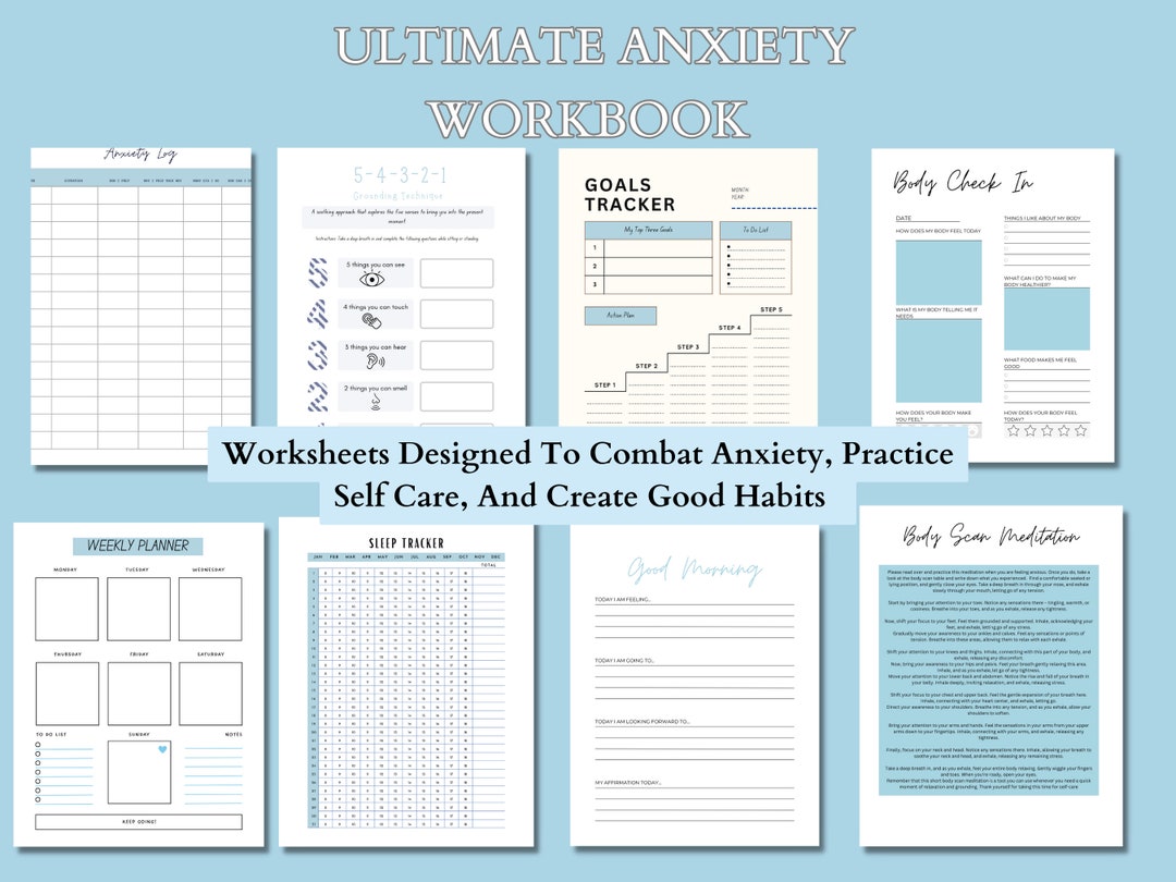 Anxiety Journal, Anxiety Relief Printable, Anxiety Workbook, Therapy ...