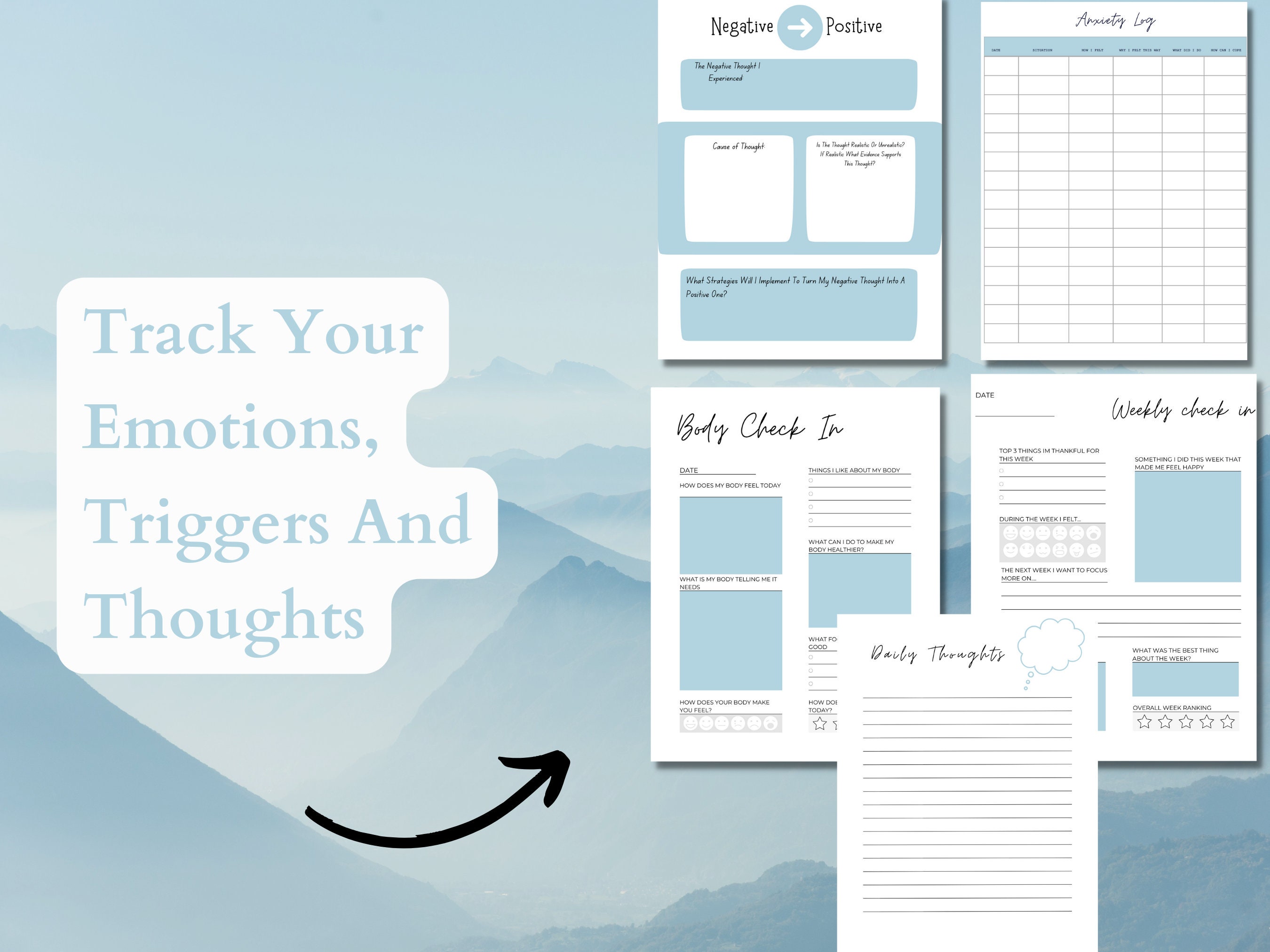 Anxiety Journal, Anxiety Relief Printable, Anxiety Workbook, Therapy ...