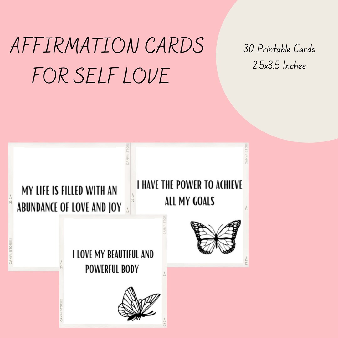 Digital Self Love Affirmation Cards, Digital Affirmation Cards, Mindset ...
