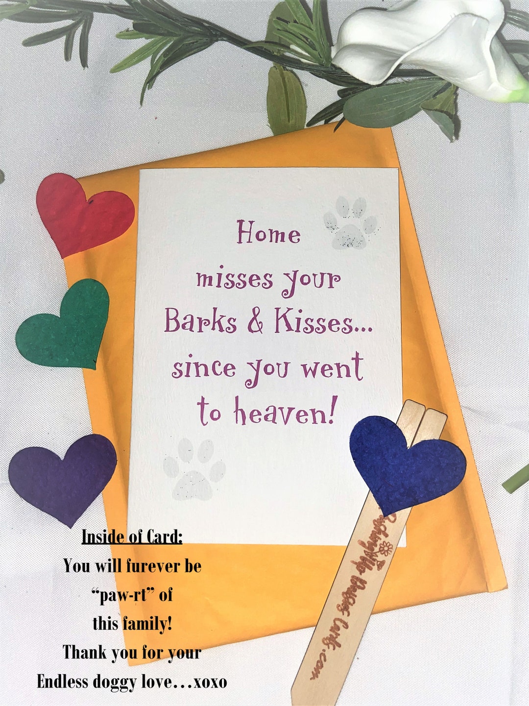Loss of Dog, Dog Memorial, Loss of Pet, Pet Sympathy Card, Grave Marker ...