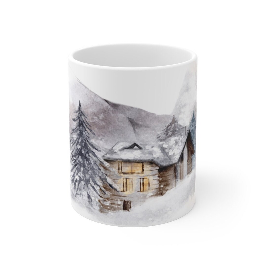 Beautiful Winter Scene Mug, Hot Chocolate Winter Cup, 11 Oz Winter Mug ...