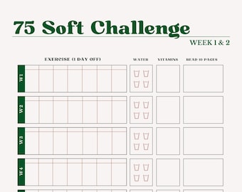 Editable 75 Soft Challenge Printable, 75 Soft Tracker, 75 Soft ...