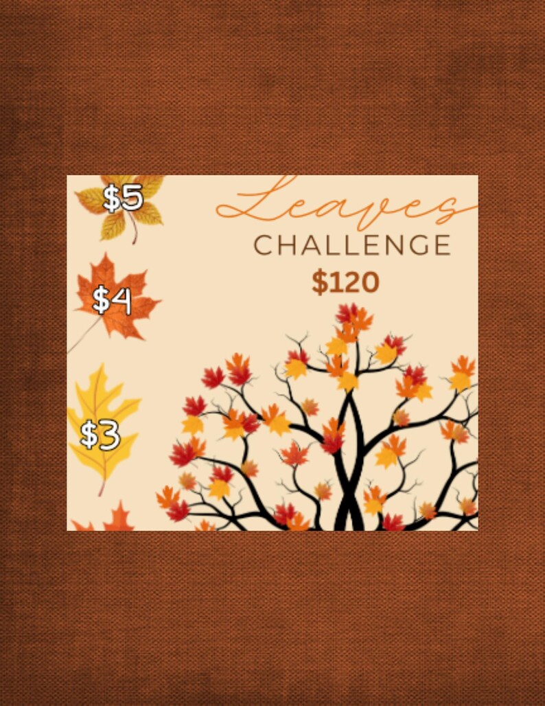 Autumn Leaves Mini Savings Challenge | Digital PDF | Customizable ...