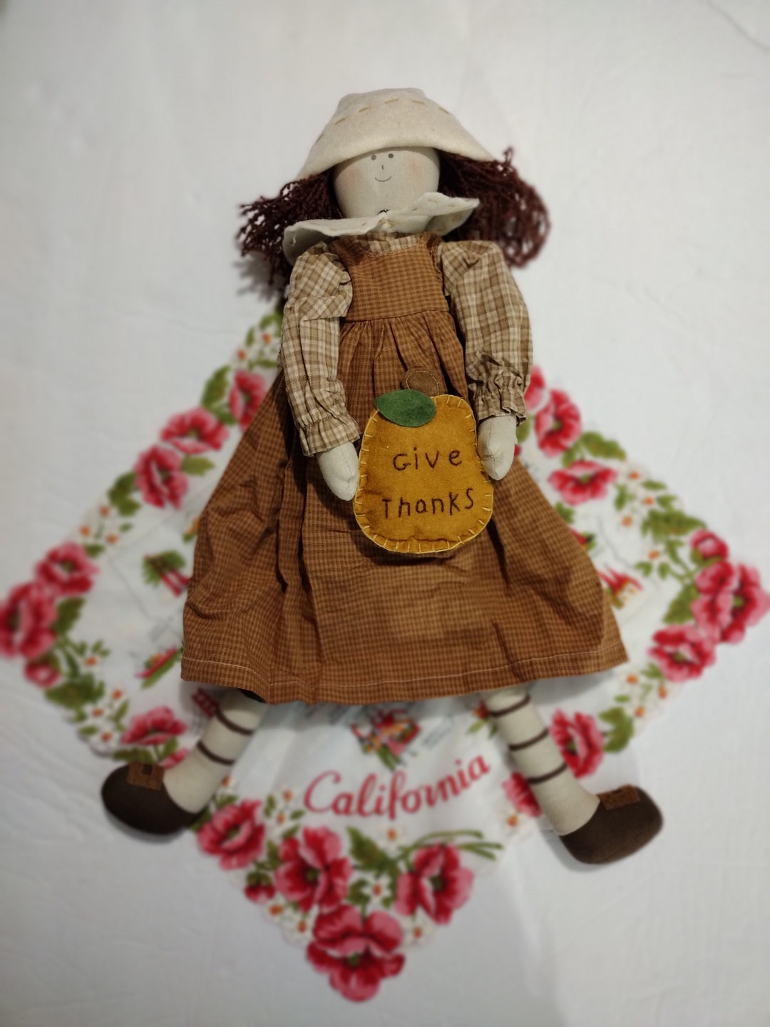 Vintage Raggedy Ann Doll HTF Mint Thanksgiving Doll Soft Body Raggedy ...