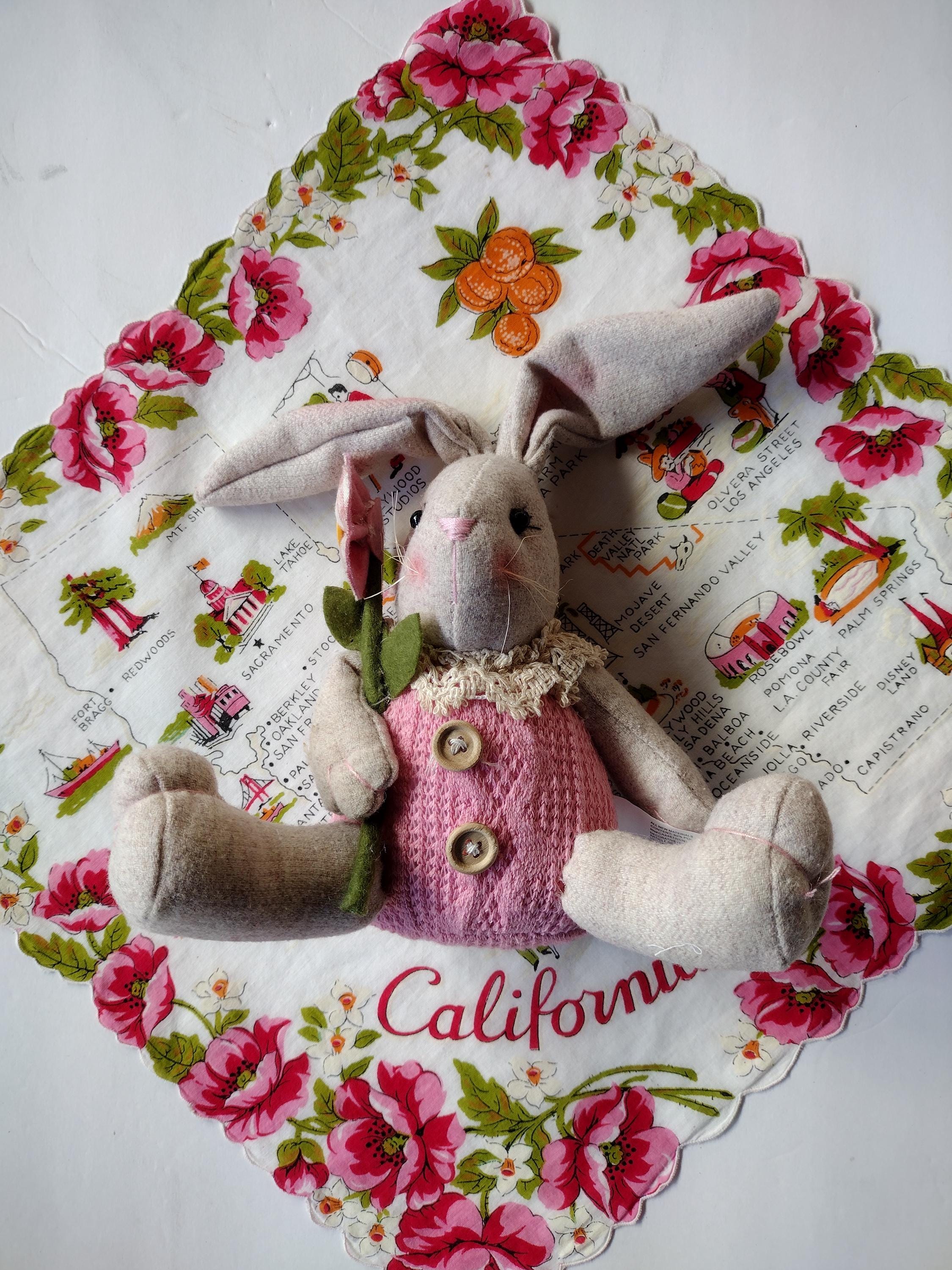 Easter Bunny Stuffed Rabbit Plush Toy Beige Rabbit - Etsy