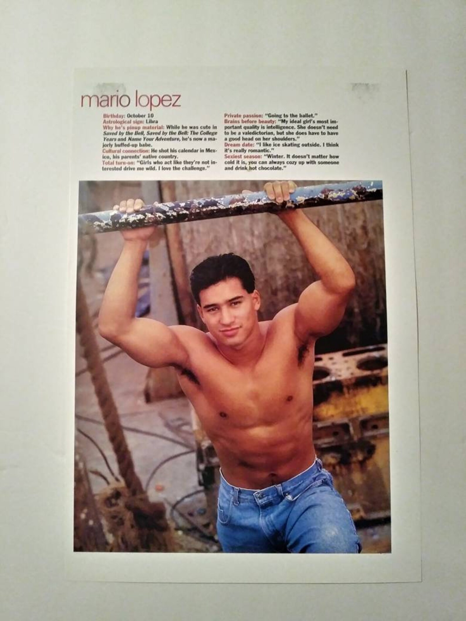 Vintage Mario Lopez Poster - Etsy