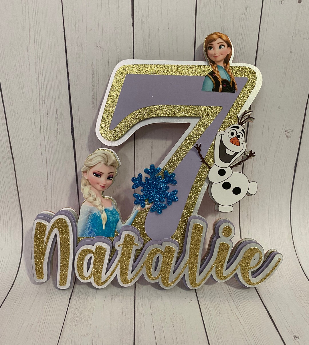 Frozen Cake Topper, Frozen Birthday Decor, Anna, Elsa, and Olaf Cake ...