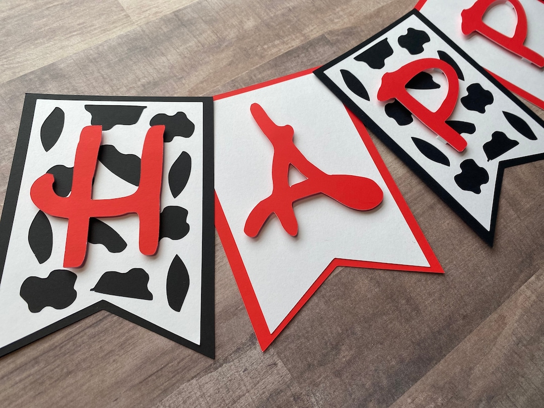 Cow Birthday Banner, Birthday Banner, Chick Fill A Birthday Banner ...