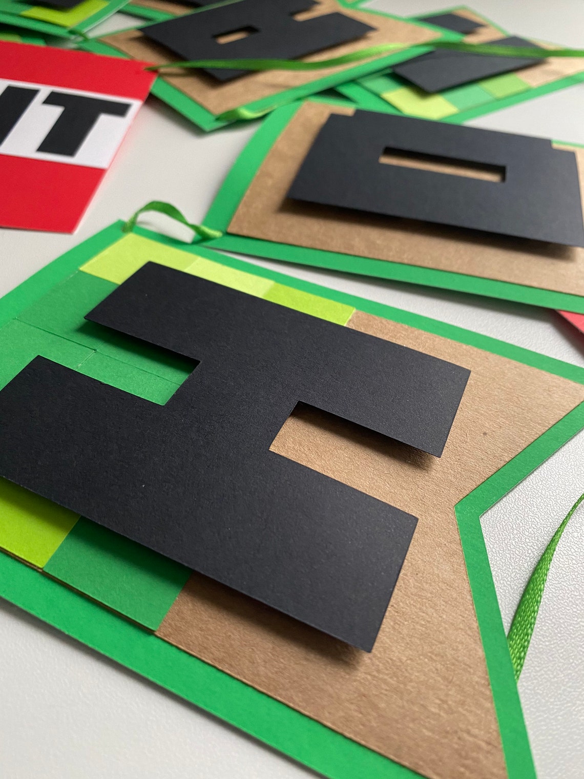 Minecraft Birthday Banner Kids Decor Minecraft Creeper TNT - Etsy