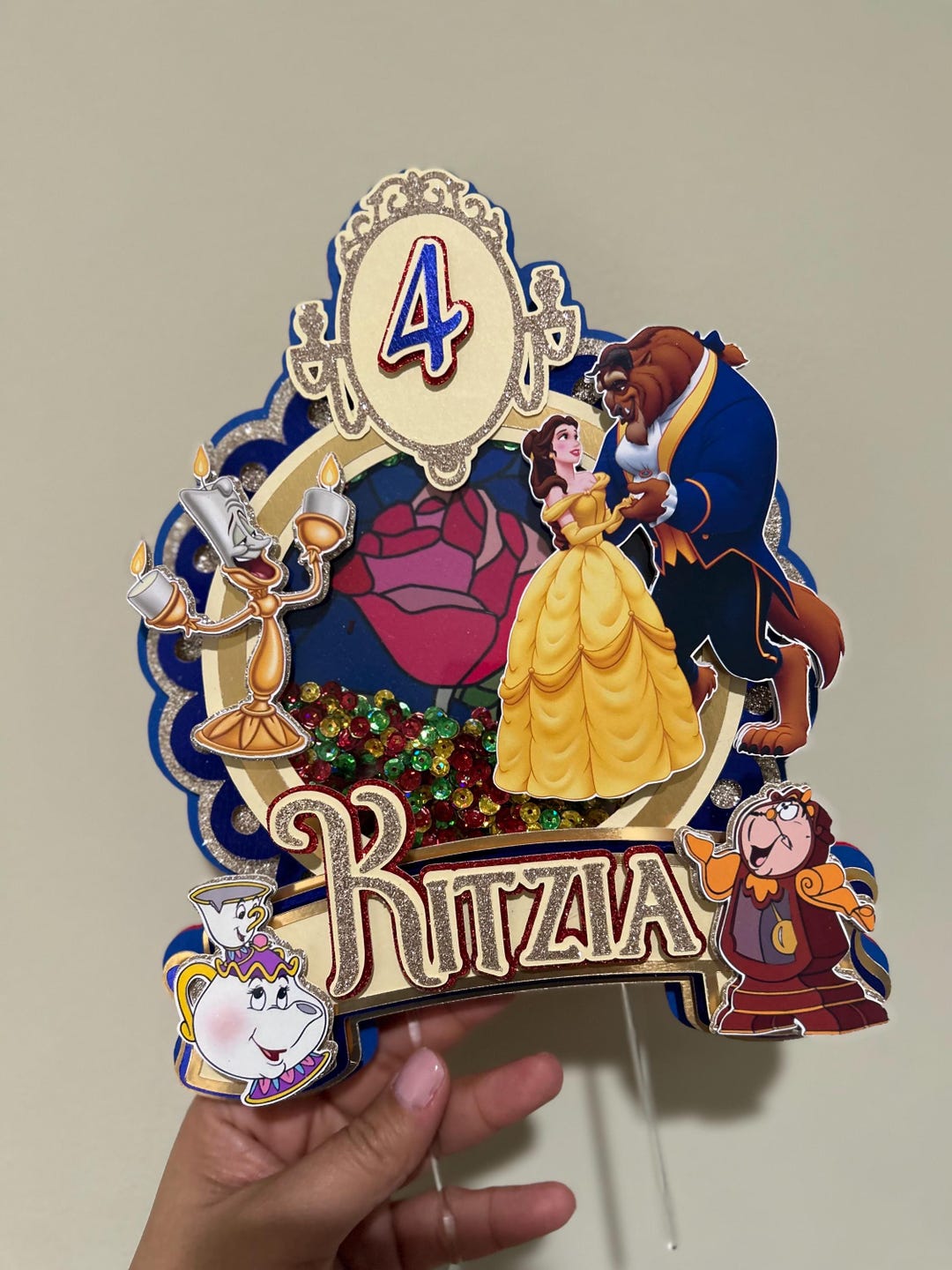 Cake Topper, Beauty Inspired Cake Topper, Shaker Cake Topper, Birthdays ...