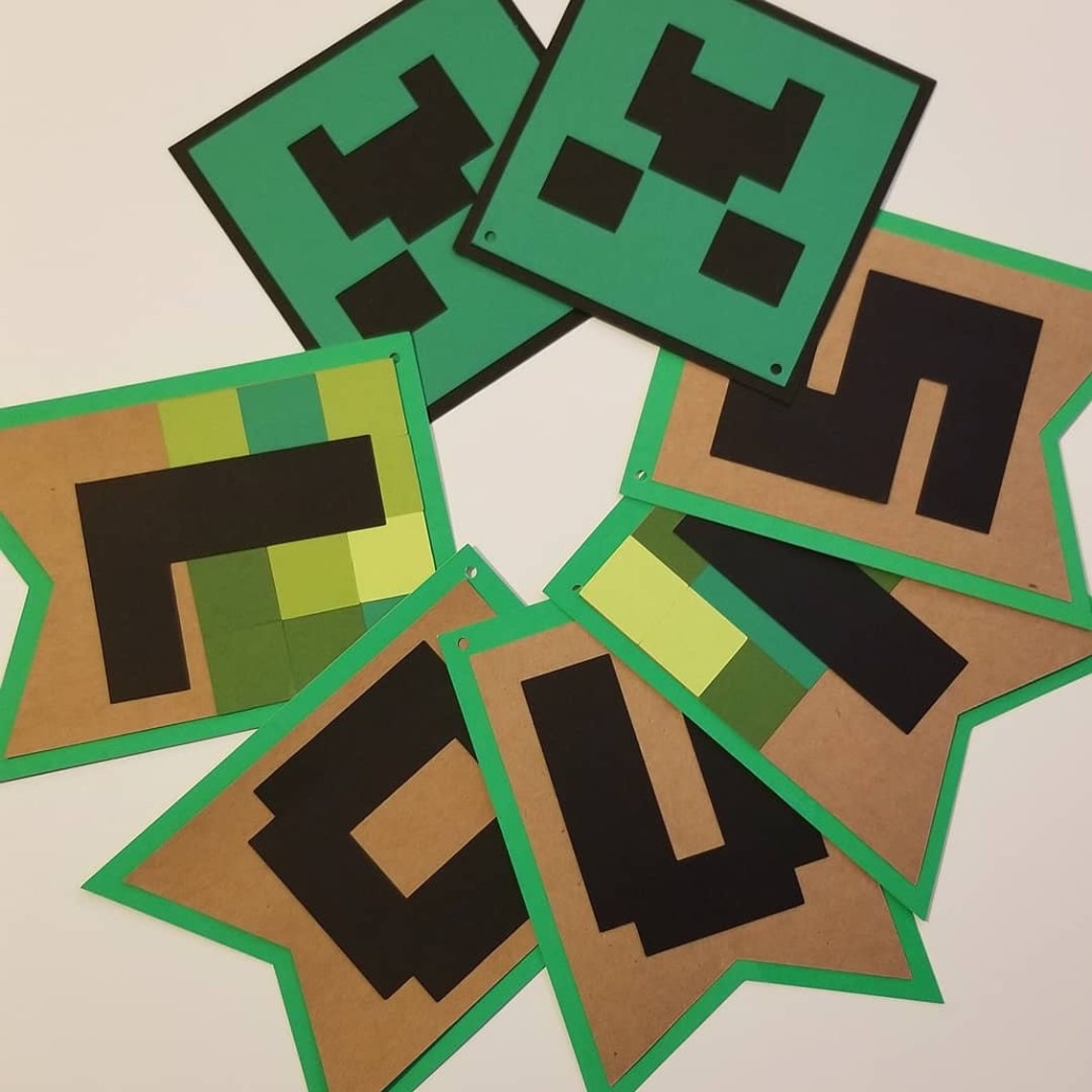 Minecraft Birthday Banner Kids Decor Minecraft Creeper TNT - Etsy