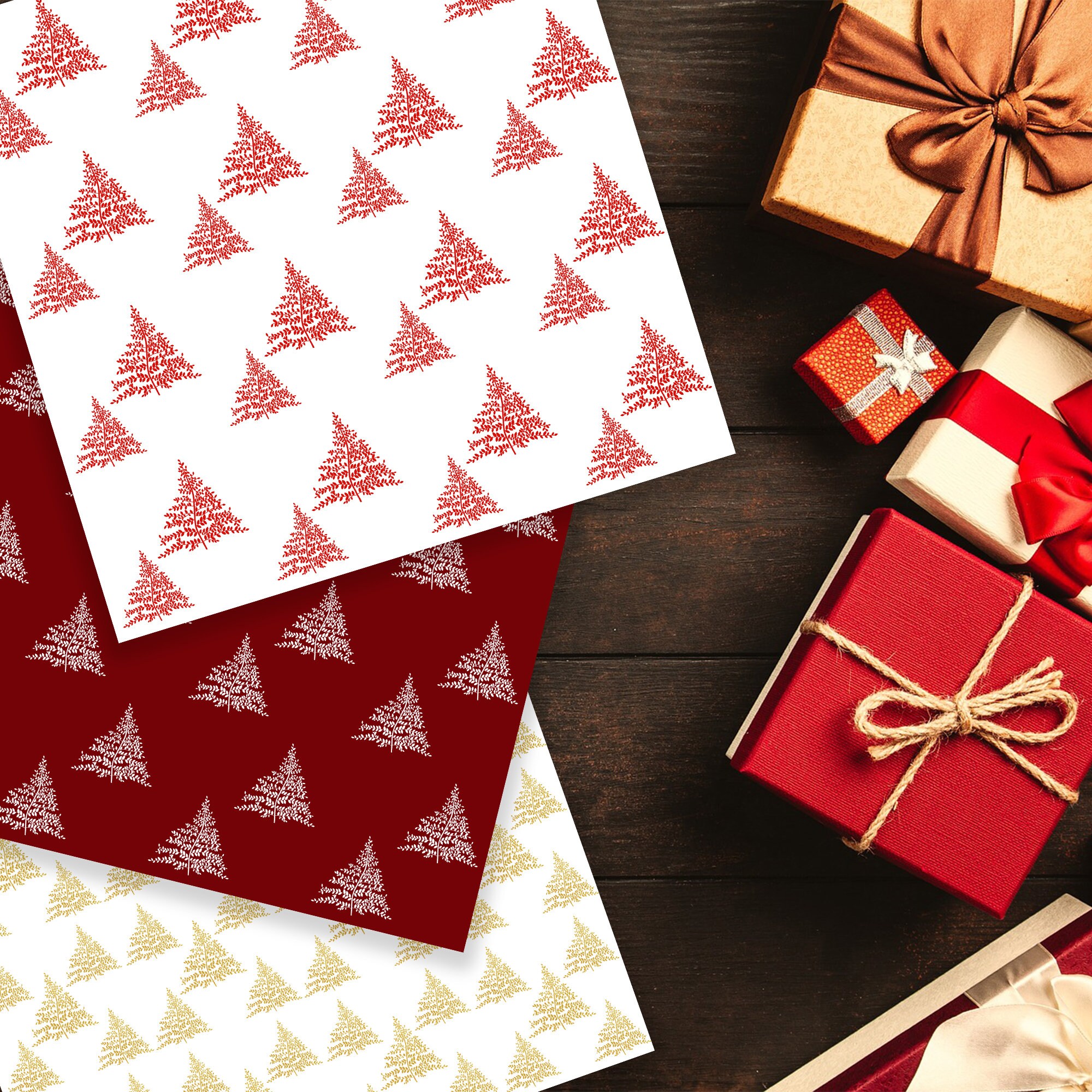 Christmas Digital Paper Christmas Pattern Winter Digital | Etsy