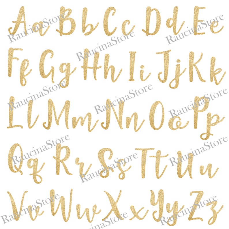 Gold glitter alphabet gold letters clipart numbers clipart | Etsy