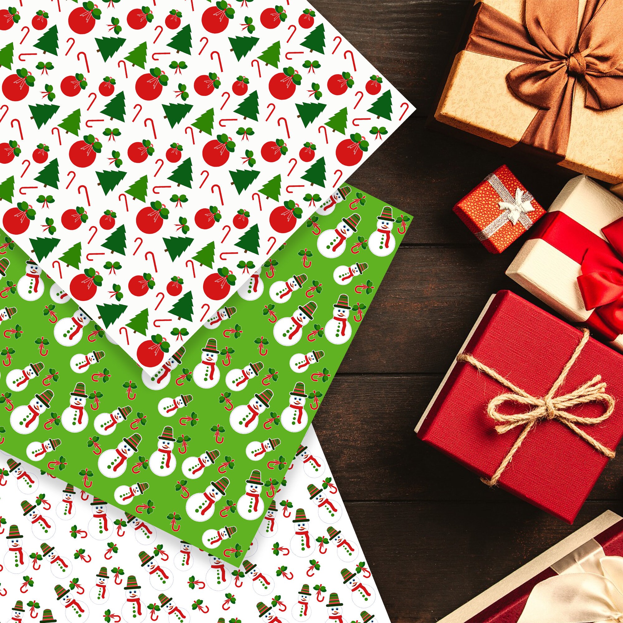 Christmas Digital Paper Christmas Pattern Winter Digital | Etsy