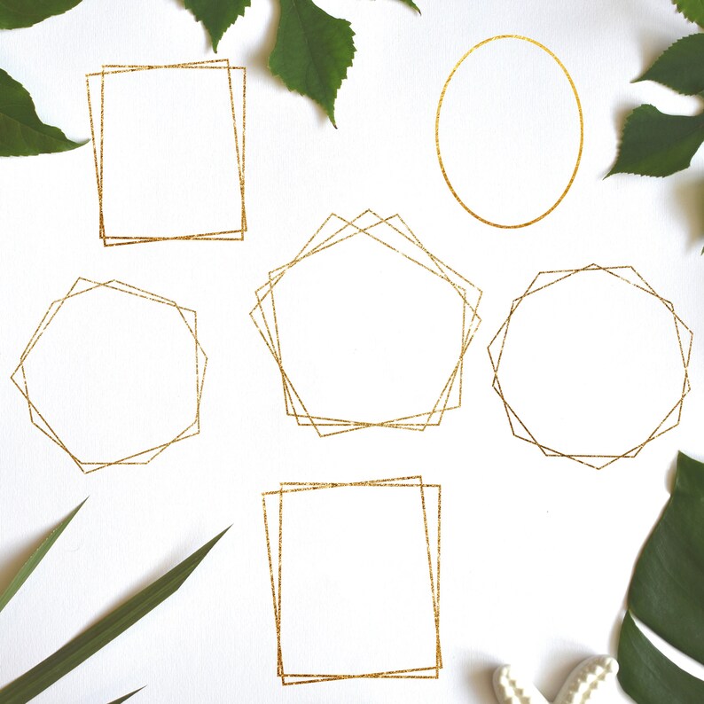 Gold Digital Frames Frames Clipart Digital Frames Wedding | Etsy
