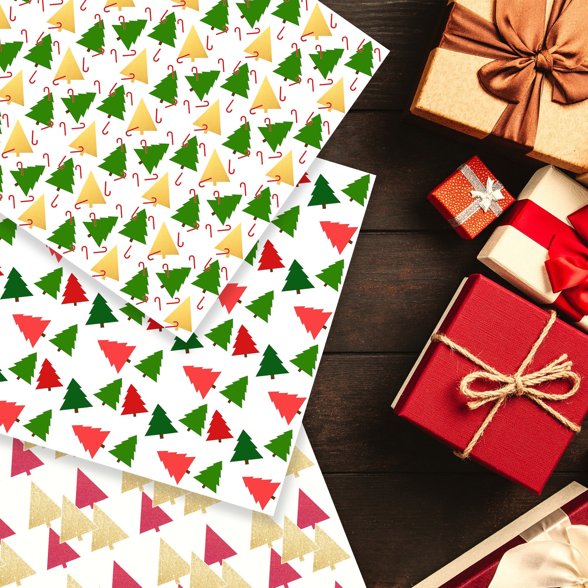 Christmas Digital Paper Christmas Pattern Winter Digital | Etsy