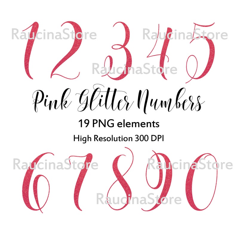Glitter Numbers Clipart Numbers Clipart Rose Gold Glitter - Etsy Australia