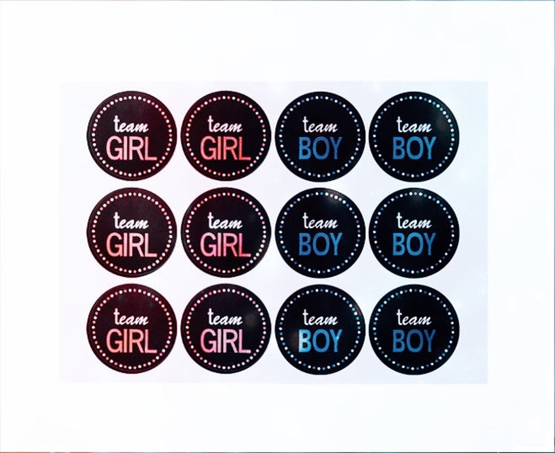 Gender Reveal Stickers/ Gender Reveal / Boy or Girl/ Team Girl / Team ...