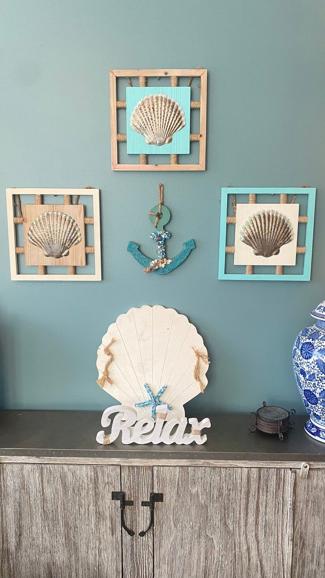 Nautical/beach Seashell Wall Decor or Door Decor - Etsy
