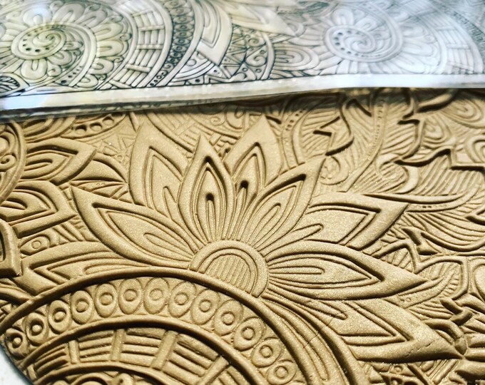 Swirling Flowers Polymer Clay Texture Silicone Flexible Sheet Themed ...