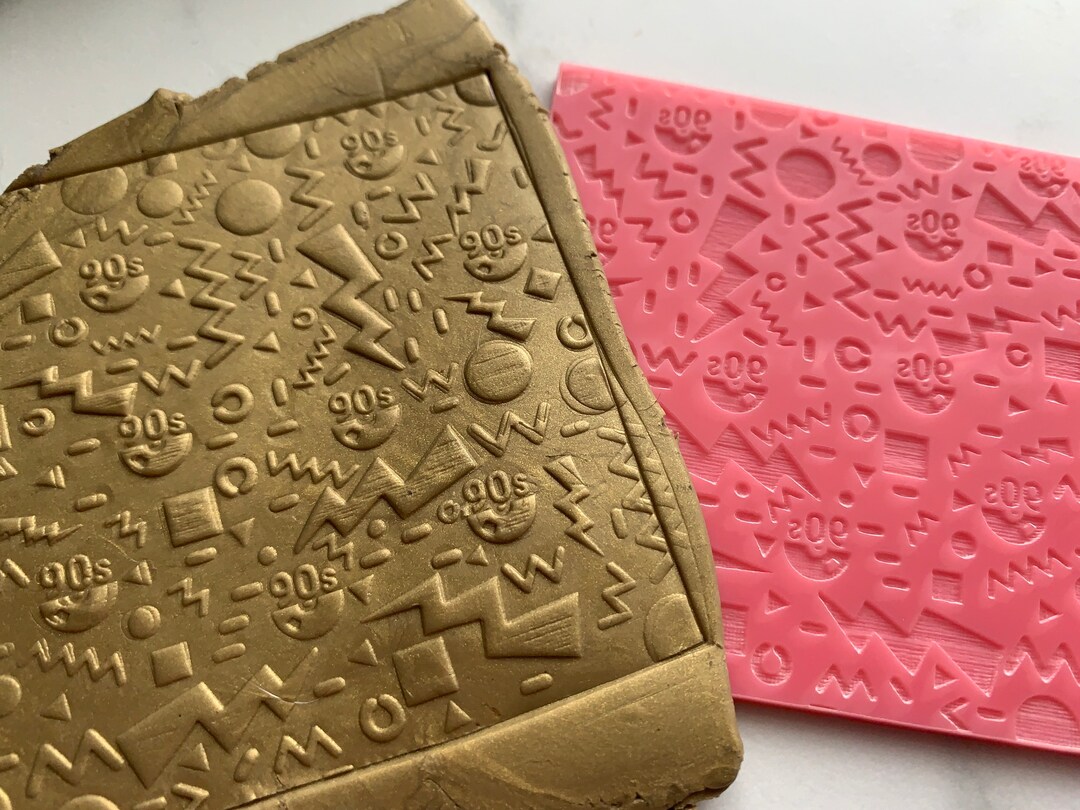 Totally 90s Polymer Clay Texture Themed Tile Nineties Acrylic Clay ...