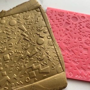 Totally 90s Polymer Clay Texture Themed Tile Nineties Acrylic Clay ...