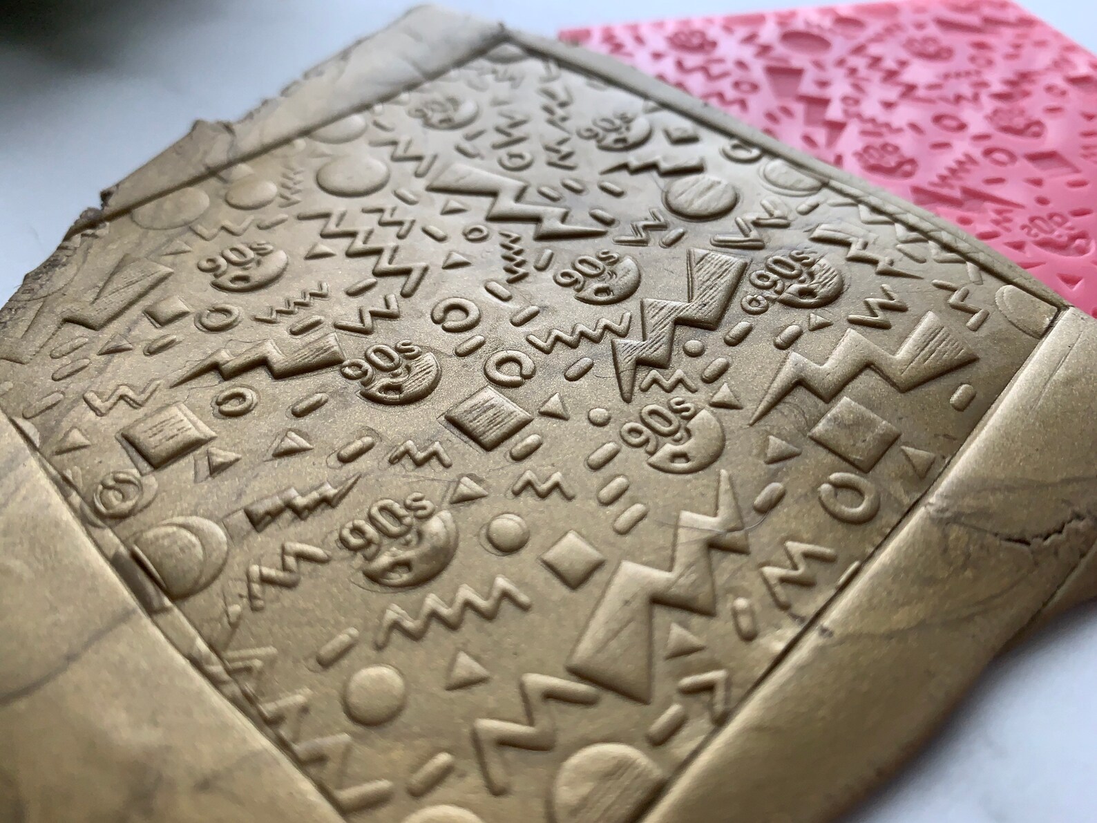 Totally 90s Polymer Clay Texture Themed Tile Nineties | Etsy