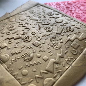 Totally 90s Polymer Clay Texture Themed Tile Nineties Acrylic Clay ...