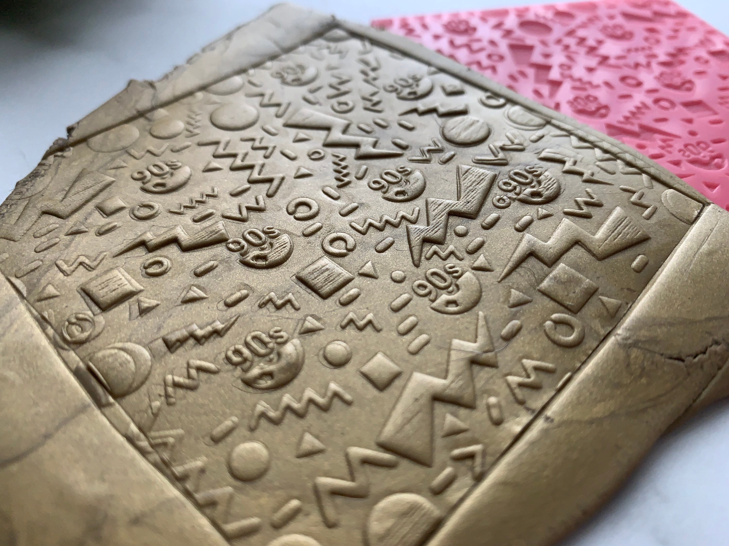 Totally 90s Polymer Clay Texture Themed Tile Nineties | Etsy