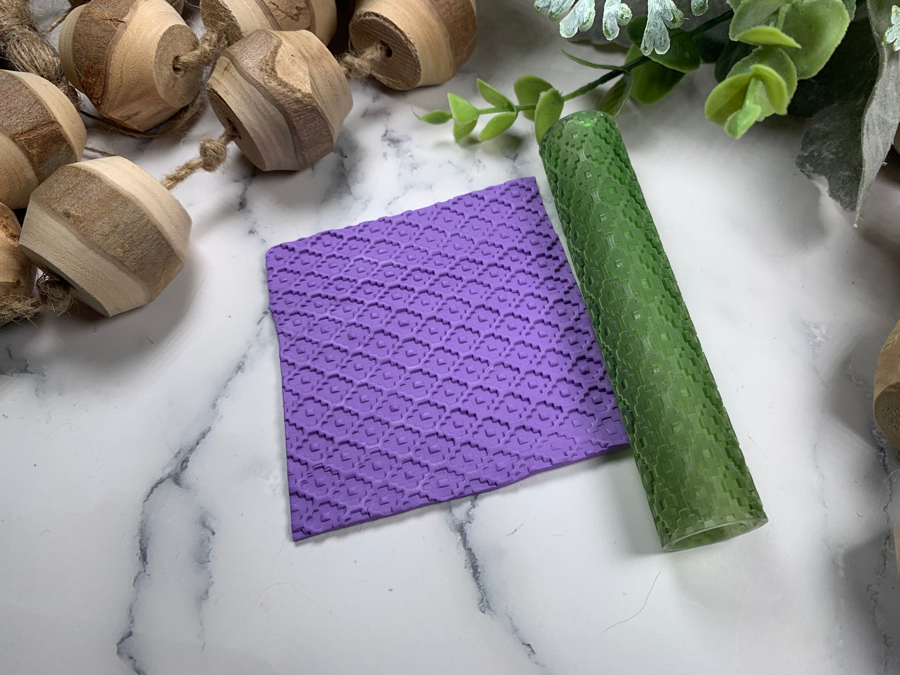 Aztec 1 Emboss Texture Roller Polymer Clay Tool Clay - Etsy