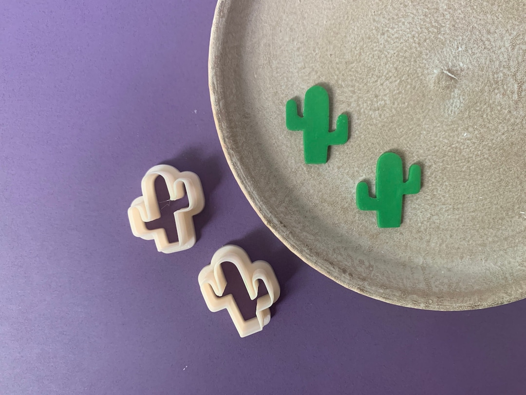 Thick Saguro Cactus Polymer Clay Cutter 2 Piece Set Western Simple ...