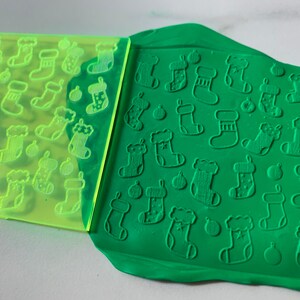 Christmas Stocking Polymer Clay Texture Themed Tile Acrylic Clay ...