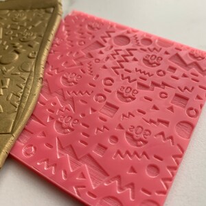 Totally 90s Polymer Clay Texture Themed Tile Nineties Acrylic Clay ...