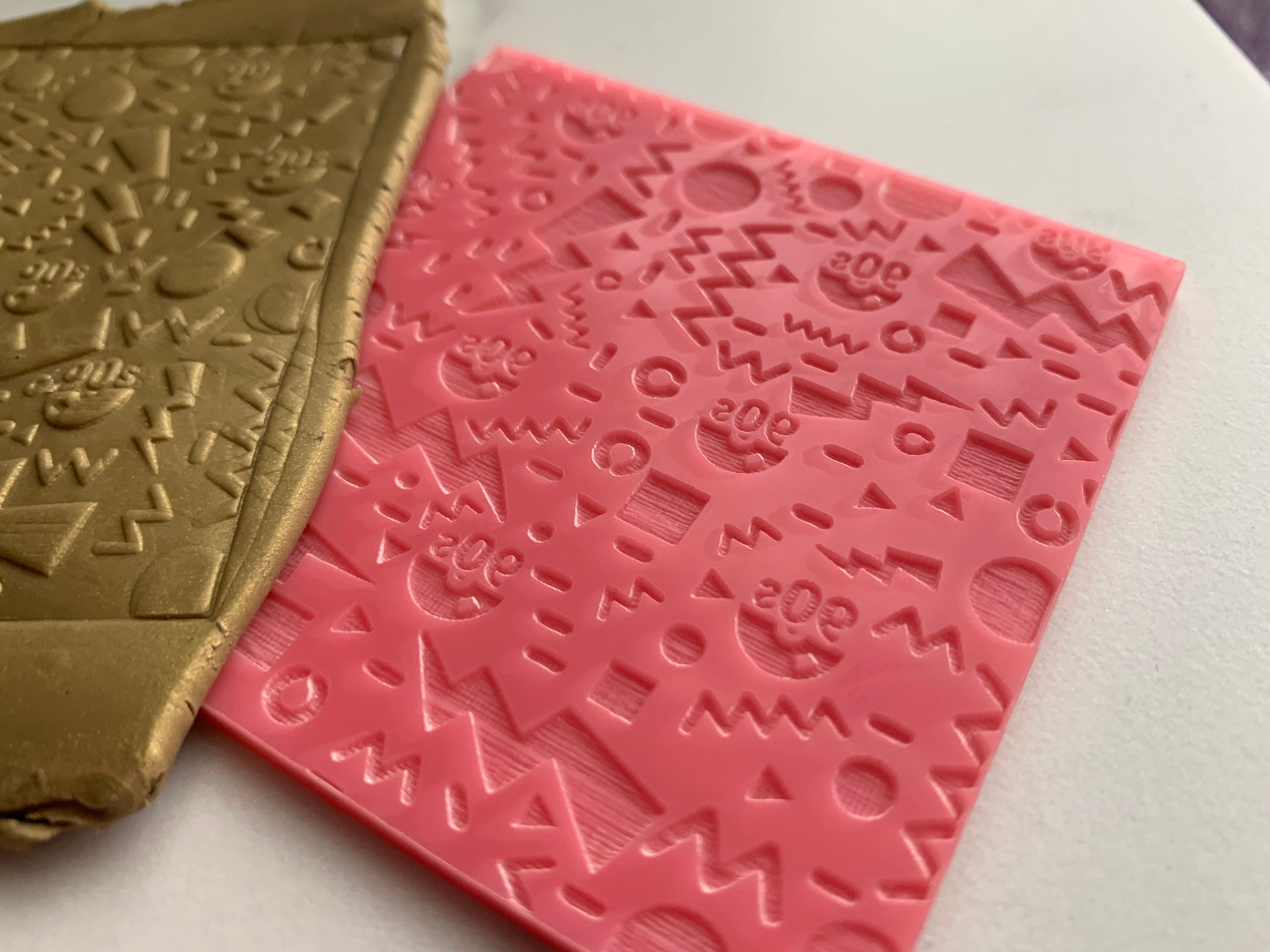 Totally 90s Polymer Clay Texture Themed Tile Nineties | Etsy