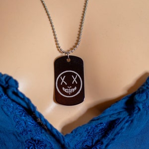 Purge Anarchy Smiley Face Emoji Dog Tag Necklace - Etsy