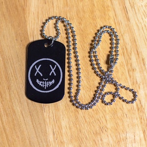Purge Anarchy Smiley Face Emoji Dog Tag Necklace - Etsy