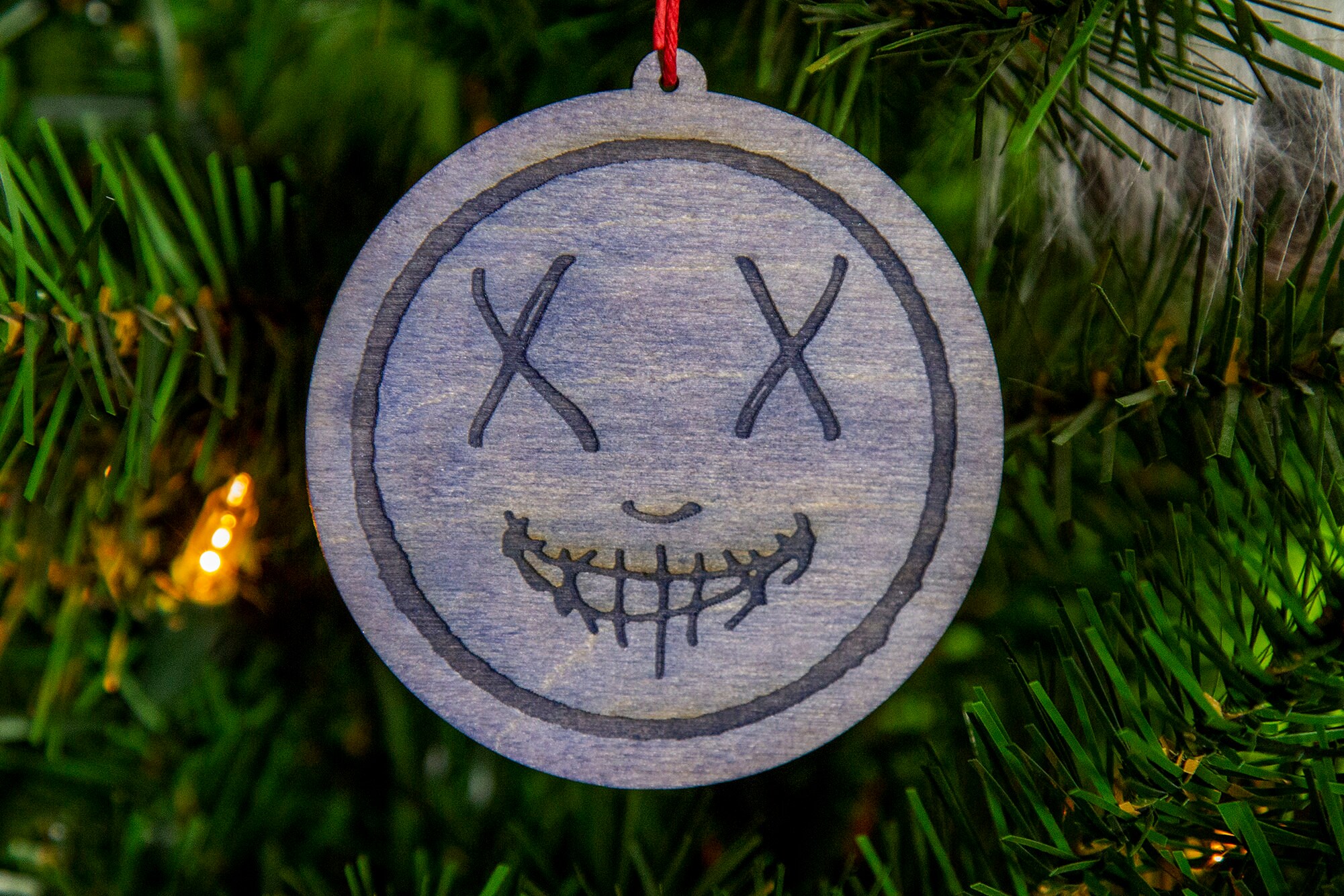 Purge Smiley Face Emoji Wood Ornament - Etsy
