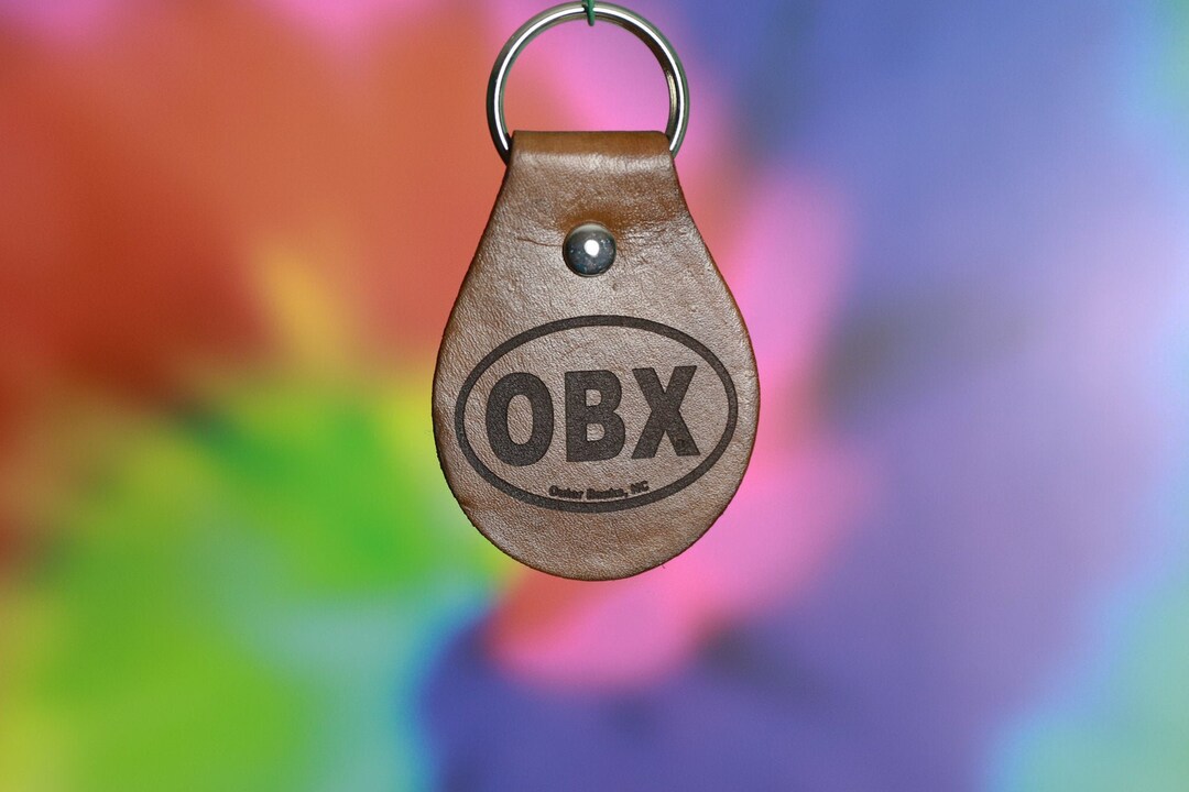 OBX Outer Banks Leather Keychain - Etsy