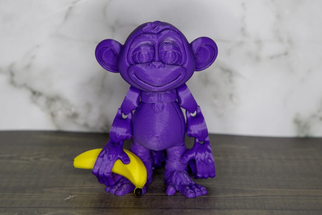 3d Printed Articulated Flexible Monkey Fidget Toy With Banana - Etsy