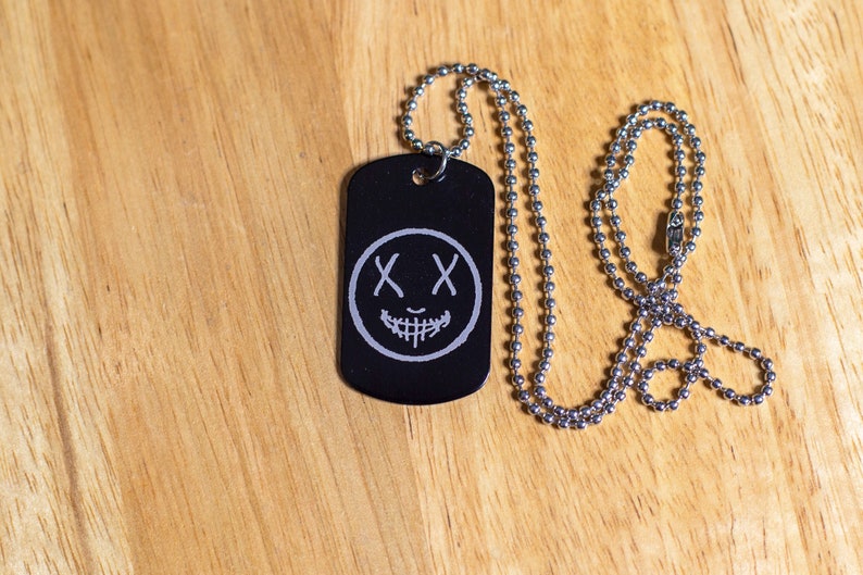 Purge Anarchy Smiley Face Emoji Dog Tag Necklace - Etsy