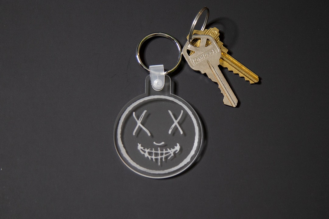 Purge Anarchy Smiley Face Emoji Round Plastic Key Chain - Etsy