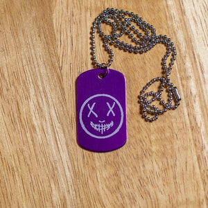 Purge Anarchy Smiley Face Emoji Dog Tag Necklace - Etsy
