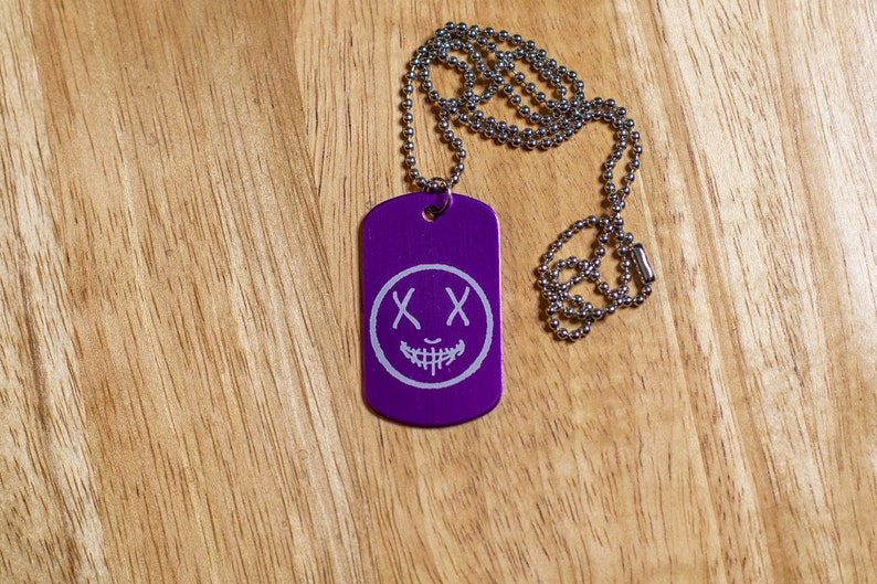Purge Anarchy Smiley Face Emoji Dog Tag Necklace - Etsy