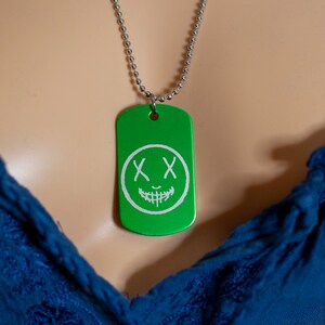 Purge Anarchy Smiley Face Emoji Dog Tag Necklace - Etsy