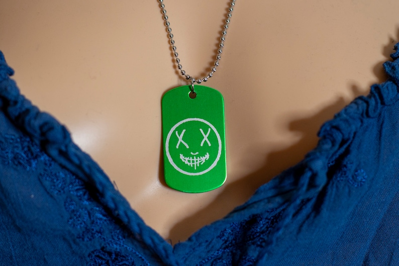 Purge Anarchy Smiley Face Emoji Dog Tag Necklace - Etsy